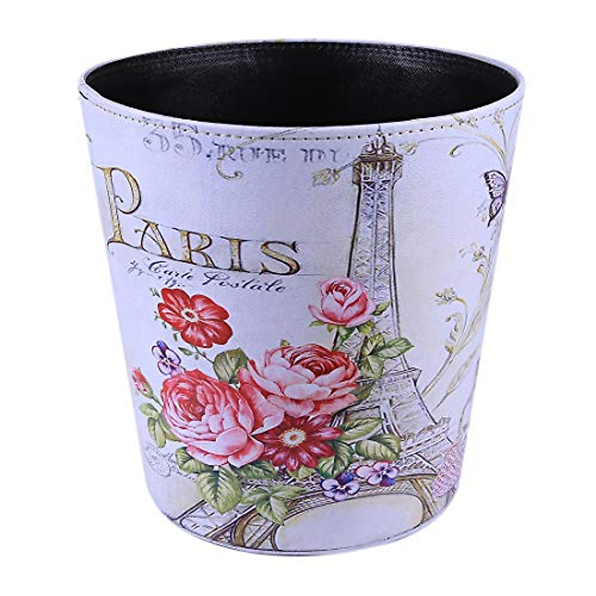 Lingxuinfo Scakbyer Waste Paper Bin, European British Style Tower Pattern Trash Can Wastebasket Garbage Can Without Lid Waste Bin for Kitchen Bathroom Bedroom (Tower Red Flower)