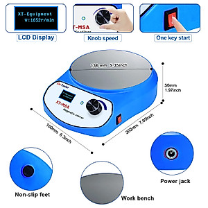 Xin Tester 3000ml LED Digital Magnetic Stirrer, Stainless Steel Magnetic Mixer with Stir Bar, Magnetic Stir Plate for Sauces/Yeast Starters/Paint/Ink/Lab (No Heating) Max Stirring Rate: 2200RPM