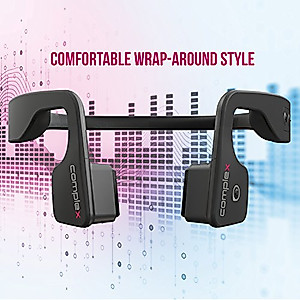 Open Ear Bone Conduction Headphones - Stereo Headset w/ Revolutionary Bone Induction Technology for Smart Running, Cycling, and Sports - Wireless Bluetooth Audio, Call Mic - Pyle PSWBT550 (Black)