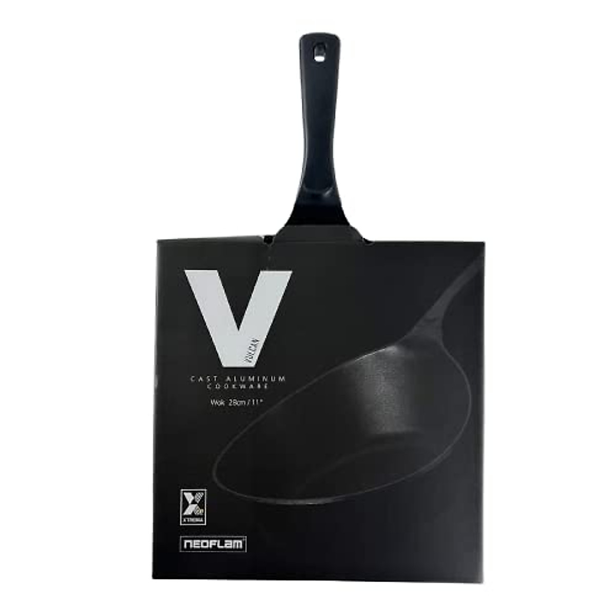 Neoflam 11" Vulcan All Black Profeesional Chef Wok | Stovetops and Induction, Nonstick T-Coating | Made in Korea (11" Wok)