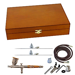 Paasche Airbrush Talon Gravity Feed Airbrush in Deluxe Wood Box Orange