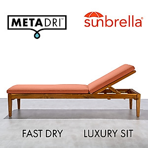 METADRI Chaise Lounge Outdoor Cushion, 23" W x 75" L x 2.5" H, Cast Coral