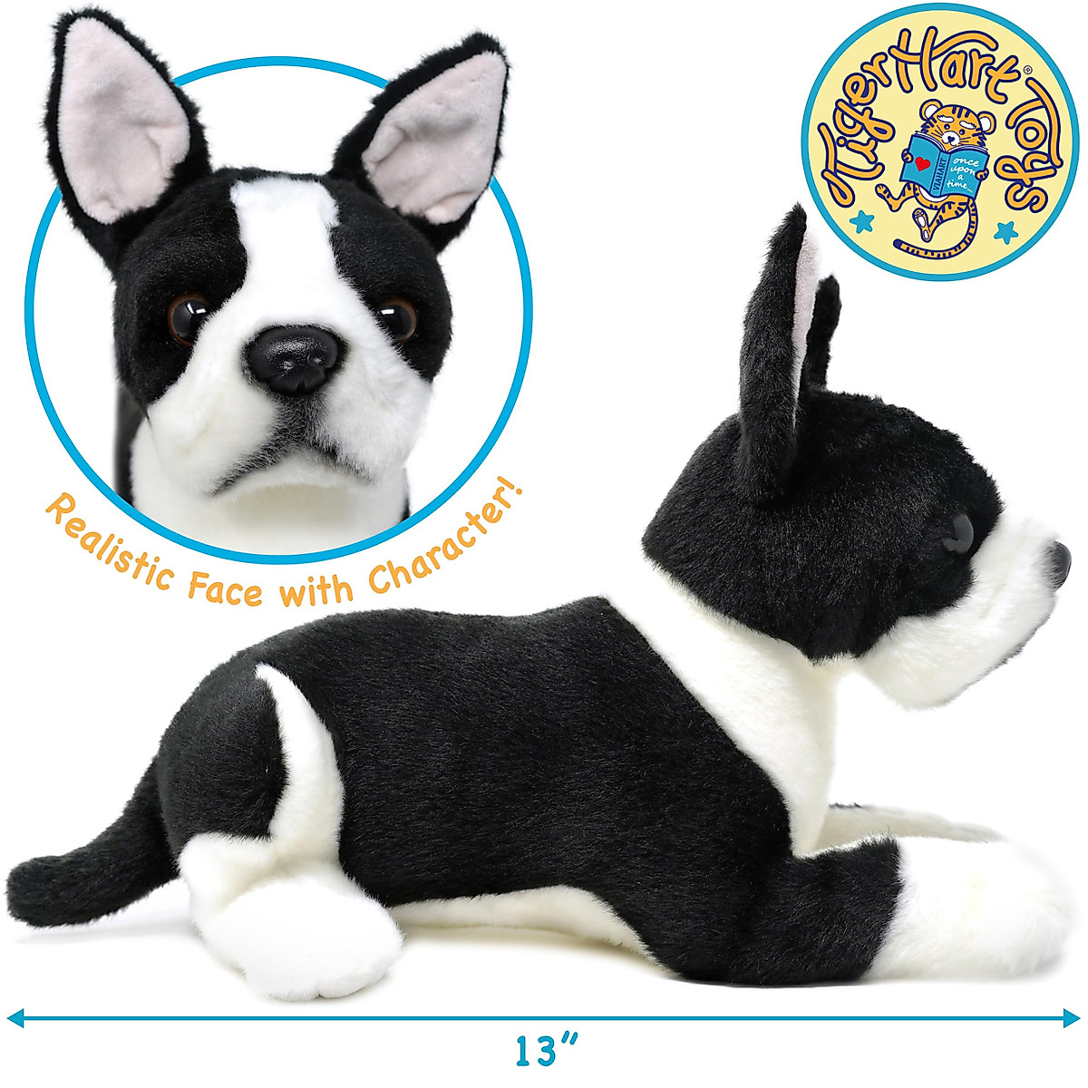 TigerHart Baxter The Boston Terrier - 12 Inch Stuffed Animal Plush Dog
