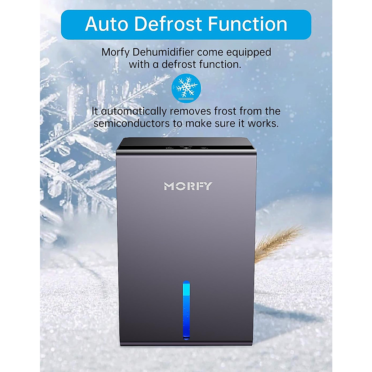 Dehumidifier, MORFY 52OZ Small Dehumidifier for Bedroom Bathroom RV with Auto Shut Off, Portable Quiet Dehumidifiers for Room Home Closet Laundry Room