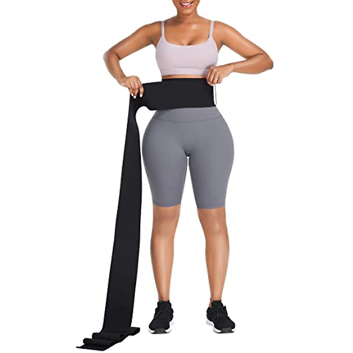 FeelinGirl Waist Trainer for Women Bandage Wrap Sauna Belt Long Torso Tummy Wraps Belly Body Shaper Waist Trimmer Belt