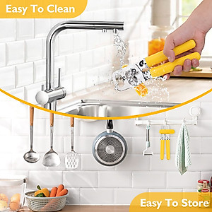 Can Opener, Mabahoo Can Opener Manual Heavy Duty Hand Held Can Openers, Top Stainless Steel Smooth Edge, Easy Turn Knob, with Bottle Opener, Kitchen Gadgets Must Haves Accessories Utensils, Yellow