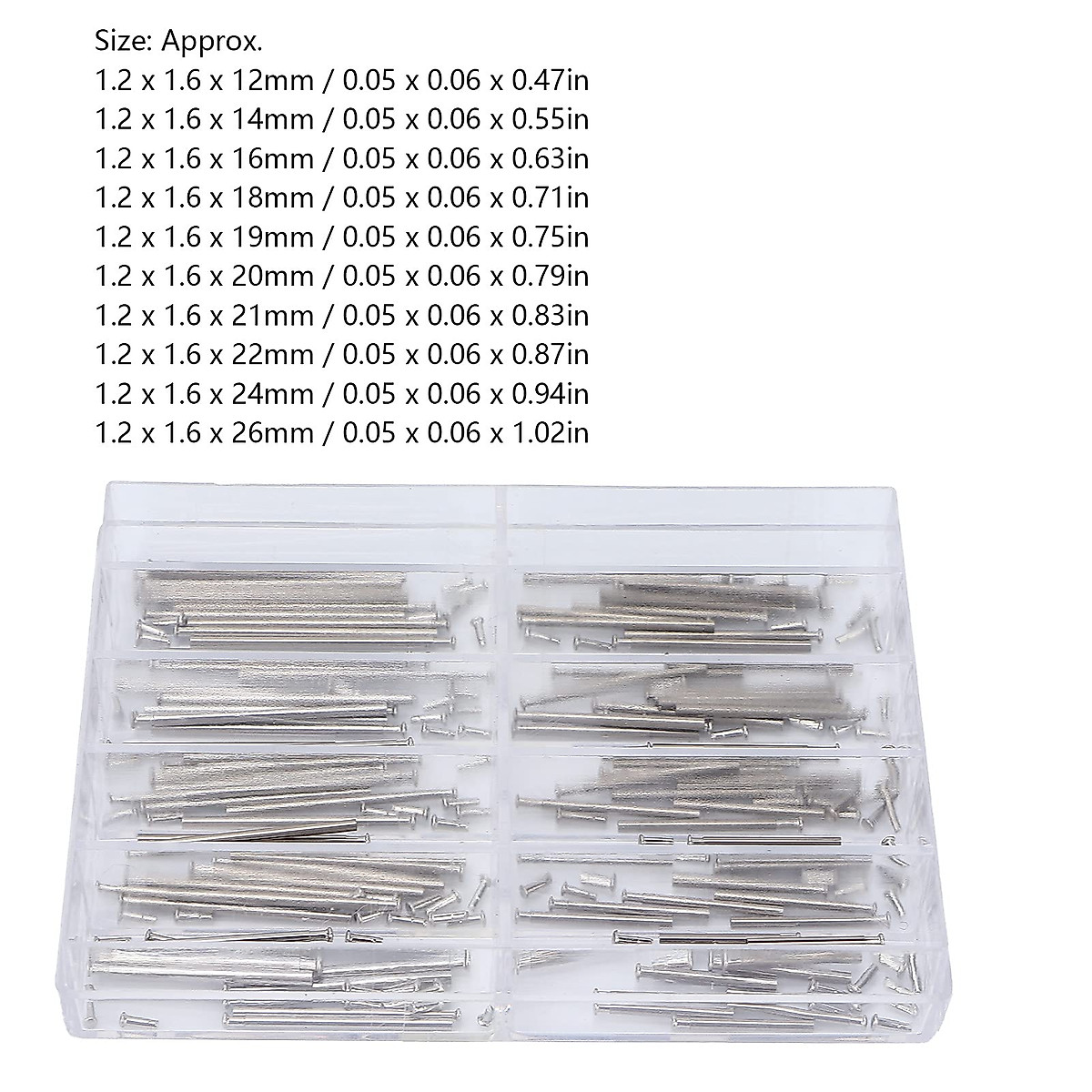 Watch Link Remover Kit, Pressure Bars Pins, Watch Rivet Ends Watch Bars Watch Band Clasp Bars Tube Friction Pin, Rivet Ends Repairing Accessory for Watch Repair and Watch Band Removal