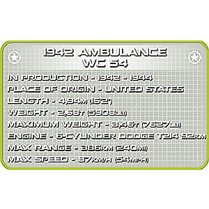 COBI Historical Collection 1942 Ambulance WC 54
