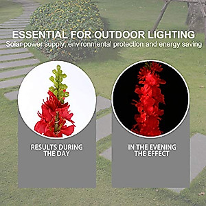 SOLUSTRE Red Landscape Solar Flower Lights Outdoor Garden Stake Flower Lights Led Flower Solar Powered Decoration for Patio Lawn Garden Yard Decoration
