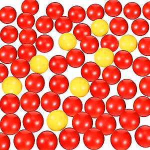 84 Pieces Game Replacement Balls 4 Sets Game Replacement Marbles Compatible with Hungry Hungry Hippos, 76 Red Balls and 8 Yellow Balls