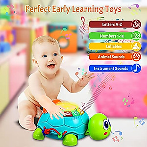 Baby Toys 6 to 12 Months Crawling Turtle Musical Infant Toys for 12 Months Old Light Up Tummy Time Toys Early Eduactional Learning Montessori Toys for 8 9 10 Month Baby Boy Girl Toddler