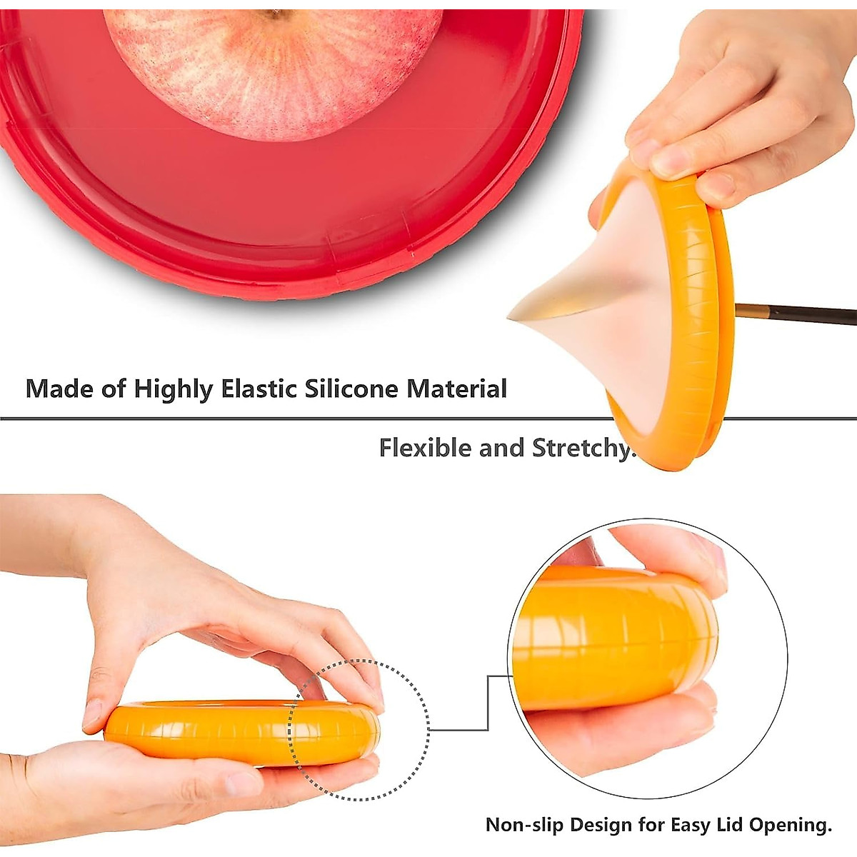 Avocado Saver and Onion Storage, Set of 4 Reusable Storage Containers for Fridge, Keeps Avocados Fresh Ideal for Garlic, Onions, Lemons and Potatoes (Red Yellow Green Brown)