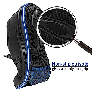 LARNMERN Non Slip Shoes for Women Food Service Work Sneakers Waterproof Nursing Shoes Slip Resistant Chefs Kitchen Restaurant Footwear Comfort Slip On Walking Shoe Black