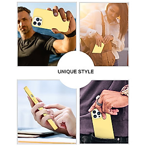 BENTOBEN Compatible iPhone 13 Pro Max Phone Case, Soft Silicone Gel Rubber Bumper Microfiber Lining Hard Back Women Shockproof Protective Cover for iPhone 13 Pro Max 6.7",Yellow