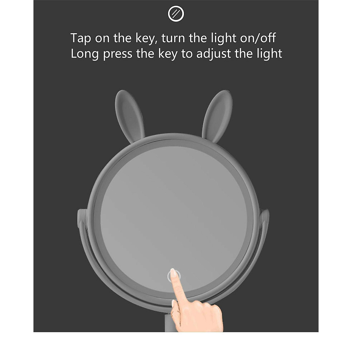 FQYYDD Illuminated Makeup Mirror Make-Up Mirror Led With Rotating Light And Storage Box