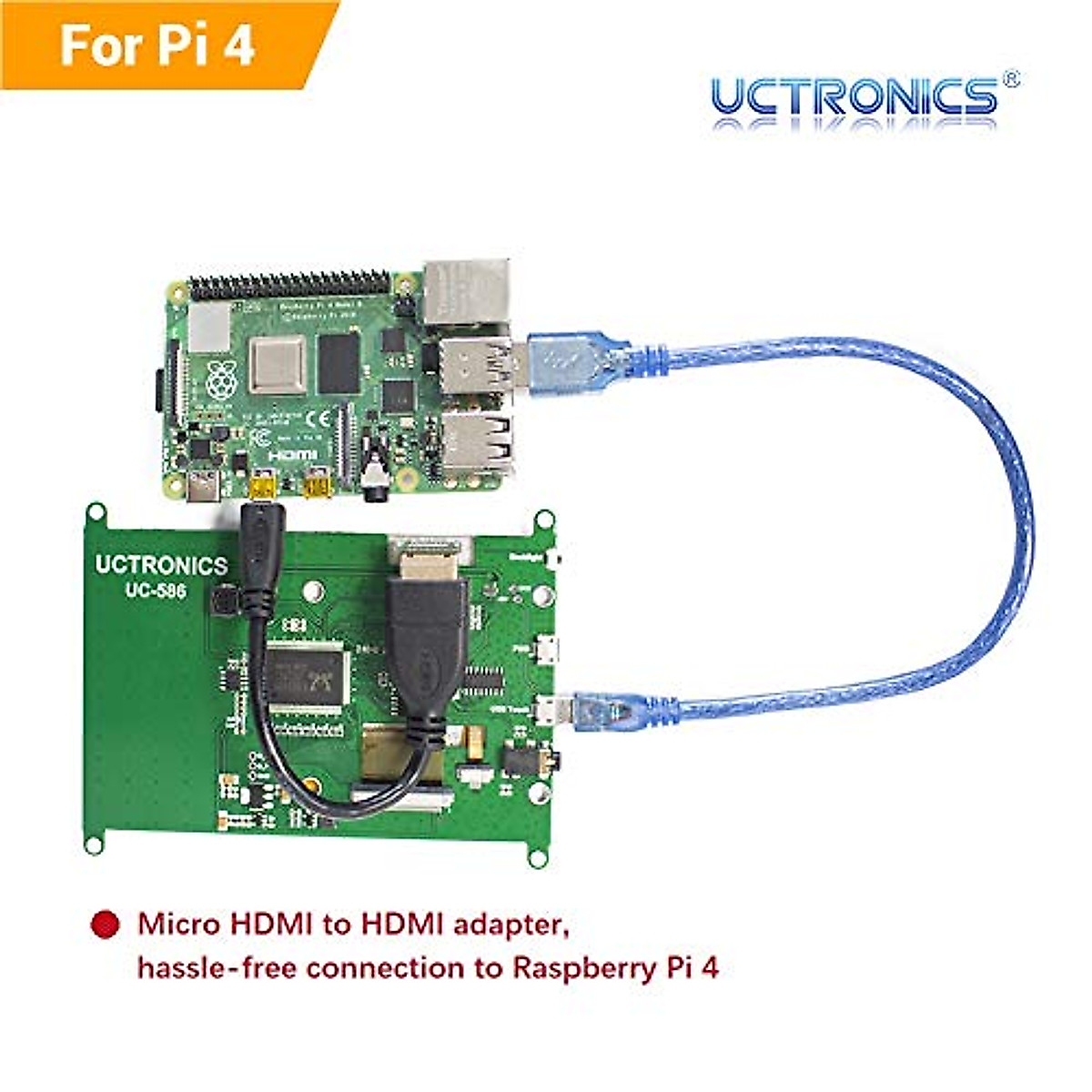 UCTRONICS 5 Inch Touchscreen for Raspberry Pi with Prop Stand, 800×480 Portable Capacitive HDMI LCD Display Monitor for Pi 4, 3 B+, Windows 10 8 7, Free Driver
