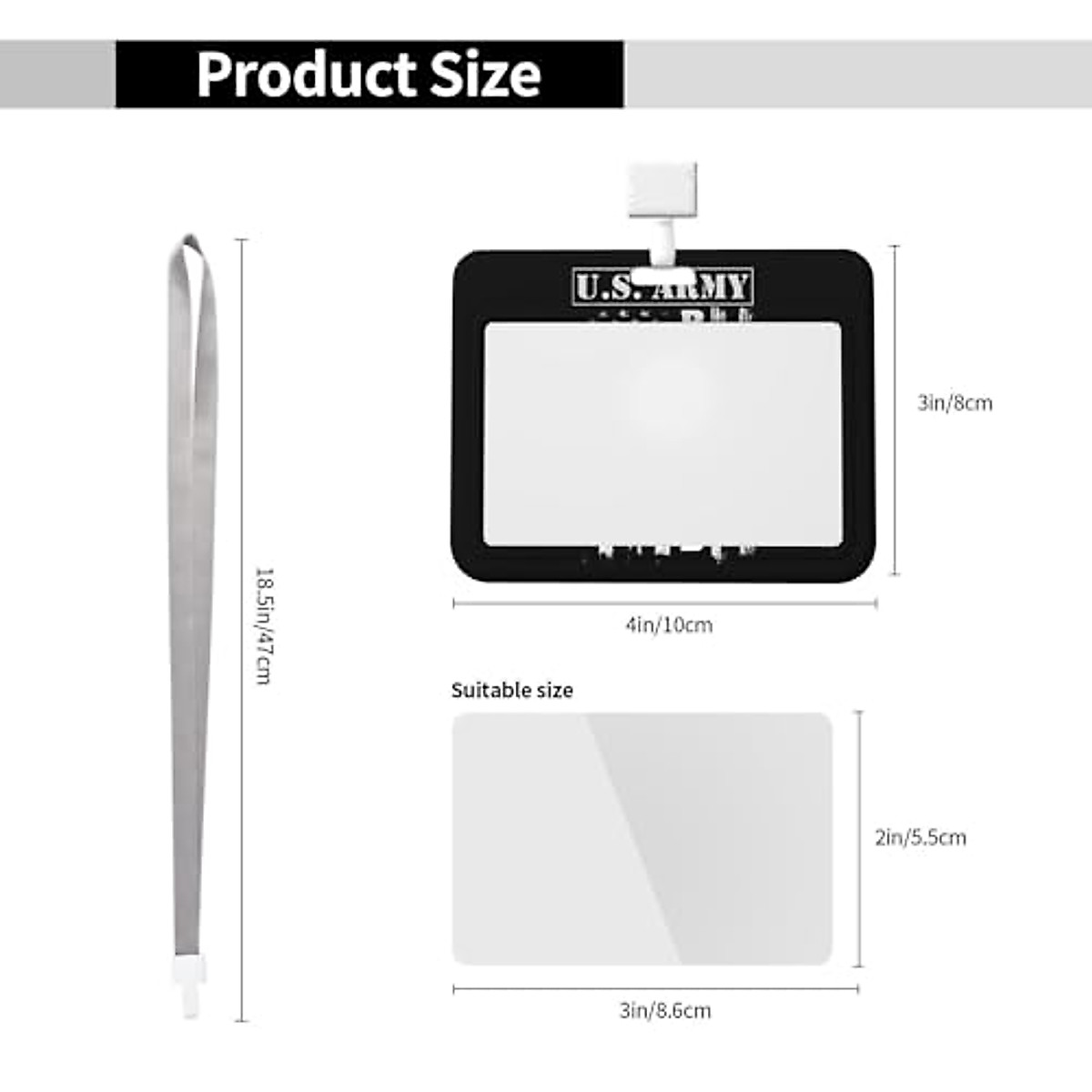 Army Retired Flag Durable Hanging Rope Card Badge Holder for All Occasions1