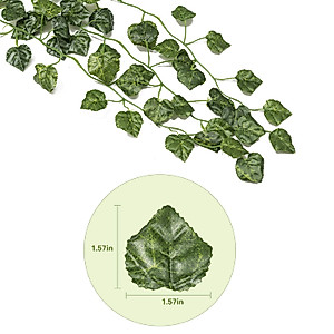 Yatim 90 CM Glabrous Grape Ivy Vine Artificial Plants Greeny Chain Wall Hanging Leaves for Home Room Garden Wedding Garland Outside Decoration Pack of 2