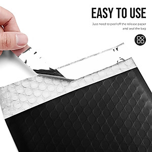Fuxury Bubble Mailers 6x10 Inch 100 Pack, Black Padded Envelopes, Self Seal Waterproof Mailing Envelopes Bubble Padded, Shipping Bags for Mailing,Packaging, Small Business, Boutique, Bulk #0