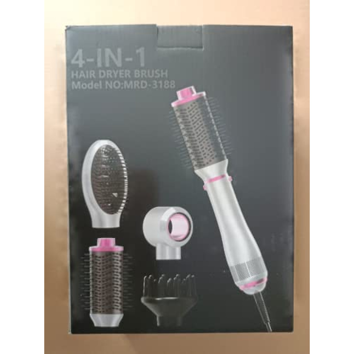 Hair Dryer Brush Set - KOOVON 4 in 1 Blow Dryer Brush in one, Negative Ion Blowout Brush Detachable Hot Air Brush for Drying/Straightening/Curling, One-step Volumizer Styler Brush with Ceramic Coating