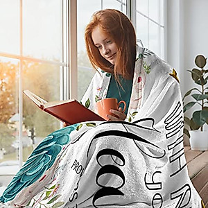 Christian Gifts for Women Inspirational Religious Blanket Bible Verse Scripture Prayer Throw Blanket Soft Flannel Healing Blanket 50"X40"