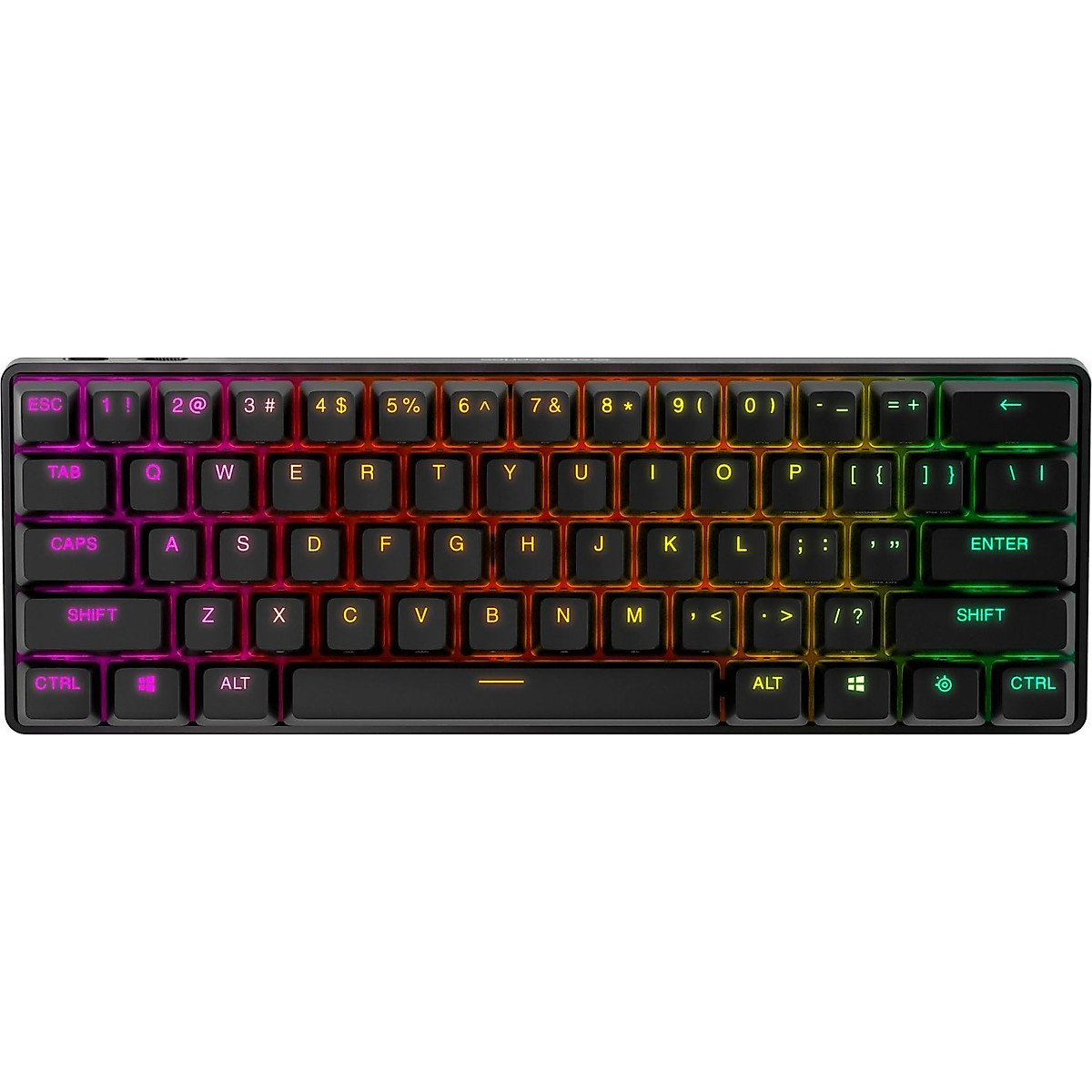 SteelSeries Apex Pro Mini Wireless Mechanical Gaming Keyboard - World's Fastest with Adjustable Actuation, Compact 60% Form Factor, RGB, PBT Keycaps, Bluetooth 5.0, 2.4GHz, USB-C