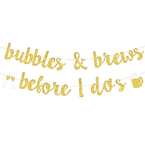 Bubbles & Brews Before I Do’s Banner for Bachelorette Party Bridal Shower Decorations Engagement Wedding Supplies