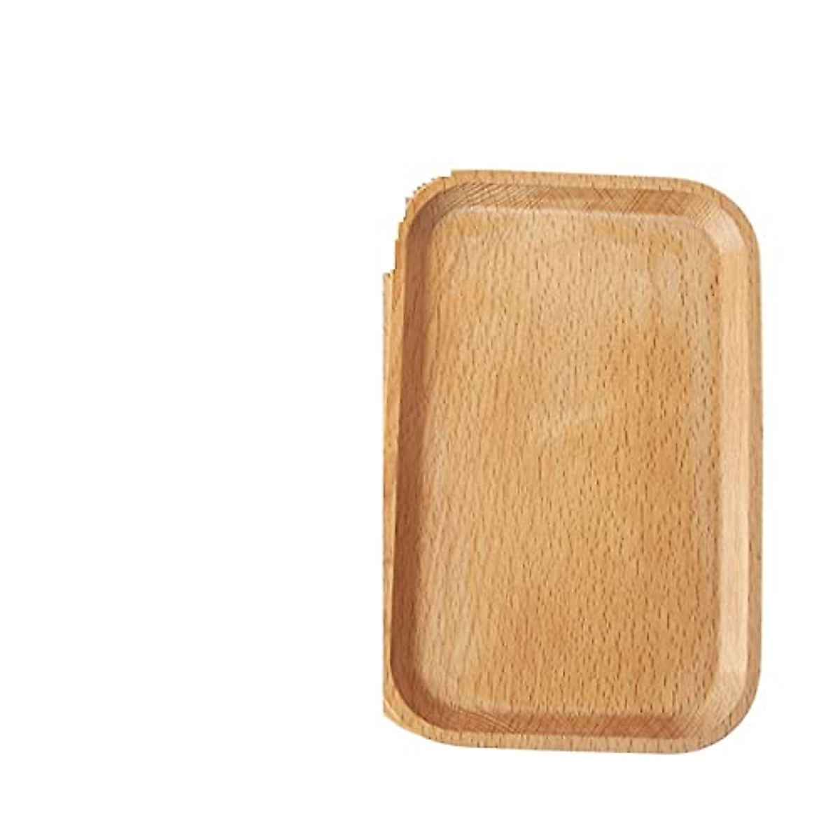 GEEKLLS Breakfast Tray Solid Beech Wood Rectangular Dinner Plate Western Food Rectangular Round Corners Snack Dessert Serving Tray