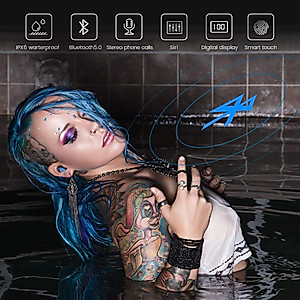 Eleoption 2020 Updated Version Bluetooth Earbuds Wireless Earbuds Mini Bluetooth 5.0 Earphones with Playtime Waterproof Stereo Sound Built-in Mic with Charging Case (135H Playtime Stereo Sound)