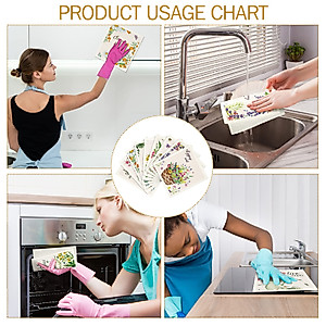 8 Pcs Swedish Kitchen Dishcloths Soft Swedish Kitchen Cloths for Kitchen Reusable Dish Towels Absorbent and Fast Dry Kitchen Washcloths for Dishes Reusable Washcloths Washable Cleaning Wipes (Flower)