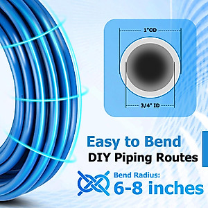 Howaoo Compressed Air Line Kit 3/4" x 100ft, Shop/Garage HDPE-Aluminum Air Line Kit for Connect Air Compressor, Compressed Air Piping System Install Kit Leak-Proof & Easy to Install