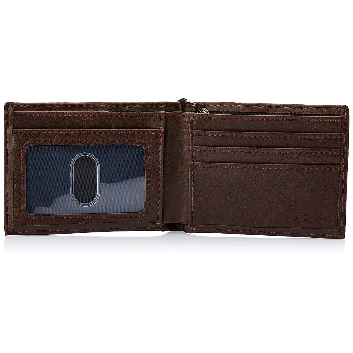 Dickies Men's Bifold Chain Wallet-High Security with ID Window and Credit Card Pockets, Rich Brown, One Size
