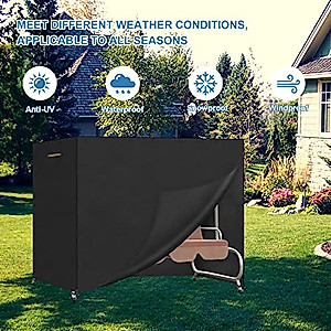 VANSHEIM Patio Swing Cover 2 Seat Glider Garden Waterproof Swing Covers for Outdoor Furniture Swing Canopy Cover Set 2 Seater Garden Swing Cover with Zip Closure Windproof Cover 70.8"x49.2"x62.9"