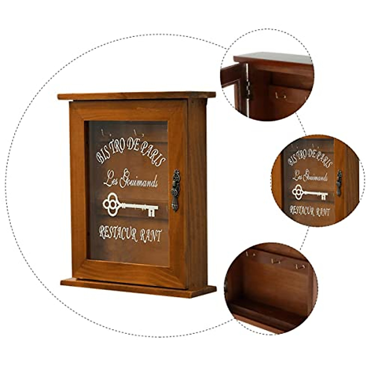 Veemoon Wooden Key Box Farmhouse Key Holder Decorative Key Box Wooden Wall Key case Wall Mount Entryway