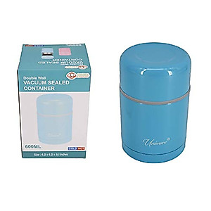 2466BL Uniware Double Wall Vacuum Sealed Container (600 mL) (Blue)