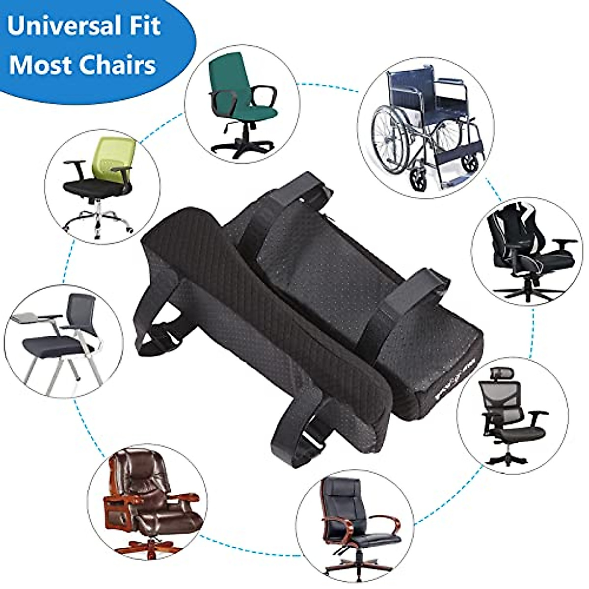 Big Ant Chair Armrest Pads,2 Pack Memory Foam Arm Rest Office Chair Armrest Pads Comfy Gaming Chair Arm Rest Covers for Elbows and Forearms Pressure Relief(Set of 2)