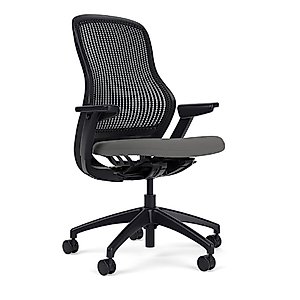 Knoll Regeneration Adjustable Ergonomic Office Desk Chair with Flex Back, Onyx/Pebble