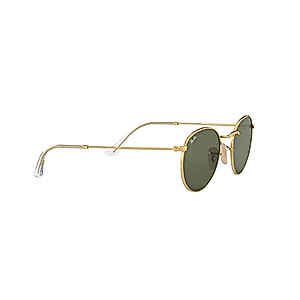 Ray-Ban RB3447N Round Flat Lens Sunglasses, Gold/G-15 Green, 53 mm