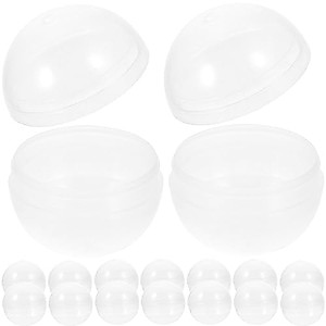 Gumball Machine Capsules 50pcs Small Round Capsules 50mm Clear Containers Empty Fillable Capsules Twisted Balls for Gumball Vending Machines Surprise Gift Plastic Ball Favor