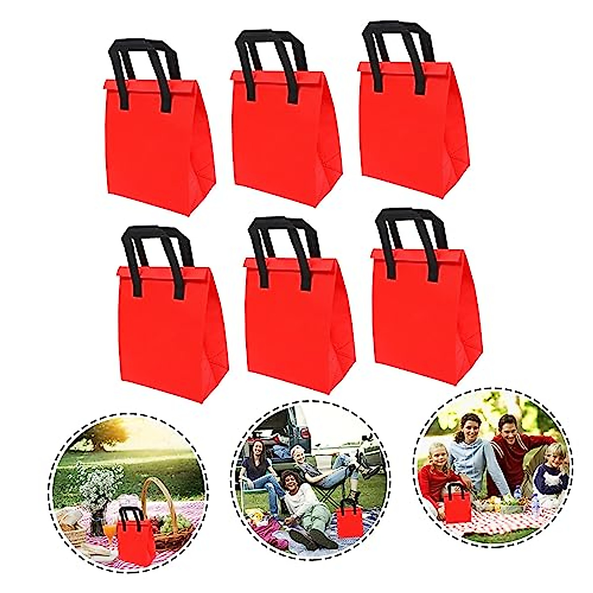 Mobestech Pizza Warmer Bag 6pcs Insulation Bags Take Out Drink Holder Hot Bags for Heated Bag Heat Bags for Food Blank Tote Bags Lunch Bag Pizza Bag Seafood Preservation Bag Cooler Repisa