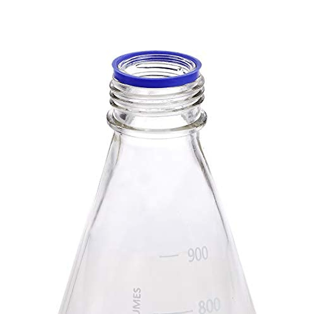 3 Pack Moonetto 1000ml Narrow Mouth Graduated Lab Erlenmeyer Glass Flask with Blue Screw Cap