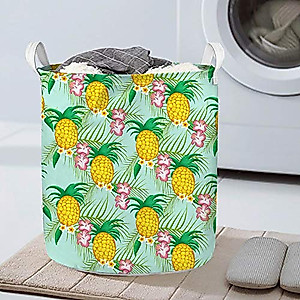 Xhuibop Cherry Blossom Laundry Hamper for Girls Pink and Black Cloth Hamper Organizer Large Storage Basket with Handles for Women Bedroom Modern Decoration