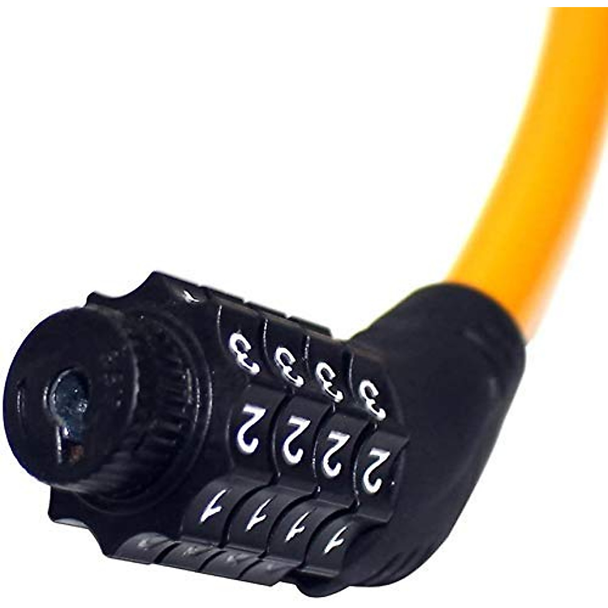 Sanwo Security Bike Lock 4 Digit Resettable Combination Cable Lock for Bicycle, 2 Feet x 1/2 Inch (Orange)