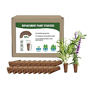 Haovegfloer 30 PCS Grow Sponges, Seed Starter Pods Replacement Root Growth Sponges, Seed Pods Kit for Partly QYO, LYKO, Idoo Hydroponic Garden System(Square