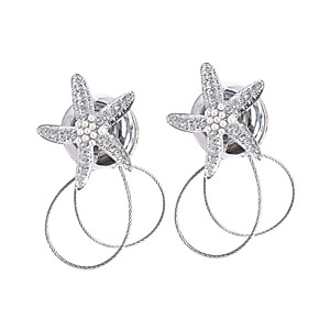 Alipis 2 Sea Fish Pattern Curtain Buckles Drapery Magnet Curtain Hooks for Drapes Back Tie Outdoor Shower Curtain Hook Curtains Nautical Home Decor Magnetic Magnet Hooks Adjustable Strap