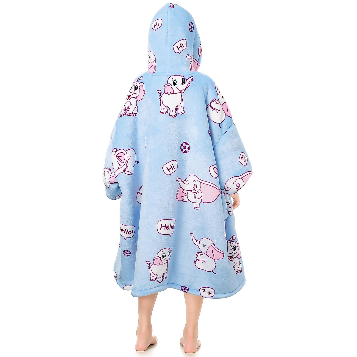 Narecte Kids Blanket Hoodie Kids Hoodie Blanket Kids Wearable Blanket Kids,Wearable Blanket,Oversized Sweatshirt Birthday Gifts for Teen Girl Year Old Boy Gift Ideas Elephant for Teen Kids