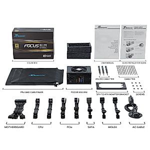 Seasonic Focus SGX-650 | 650W | 80+ Gold | Full-Modular | SFX Form Factor | Low Noise | Premium Japanese Capacitor | 10 Year Warranty | Nvidia RTX 30/40 Super & AMD GPU Compatible (Ref. SSR-650SGX)