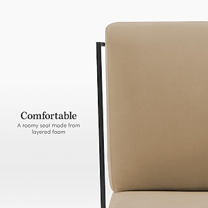 eLuxurySupply Accent Chair - Modern Industrial Slant Armchair with Layered Foam and Metal Frame - Premium High Density Soft Cushion for Supreme Comfort - Easy Assembly 2 Pack