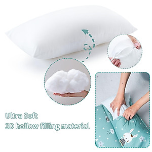 FAINSY Toddler Nap Mat with Pillow and Blanket,100% Cotton Fabric (Hi-Density&Hi-count-60S), 50x20x1.5 in, Padded Sleeping Mat for Daycare Preschool Prek, Kids Girls (Miss Bunny)