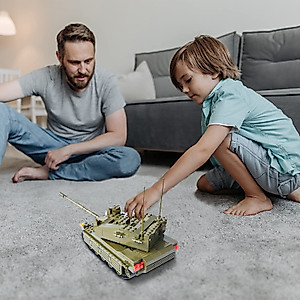 QLT Military Tank Building Blocks Set,Merkava WW2 Military Tank Armed Tank with 5 Soldier Figures,Toys Gift for Boys 8-12(343 Pcs)